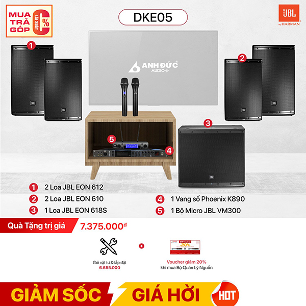 Dàn Karaoke Chuyên Nghiệp JBL DKE05 Giá Tốt Chính Hãng